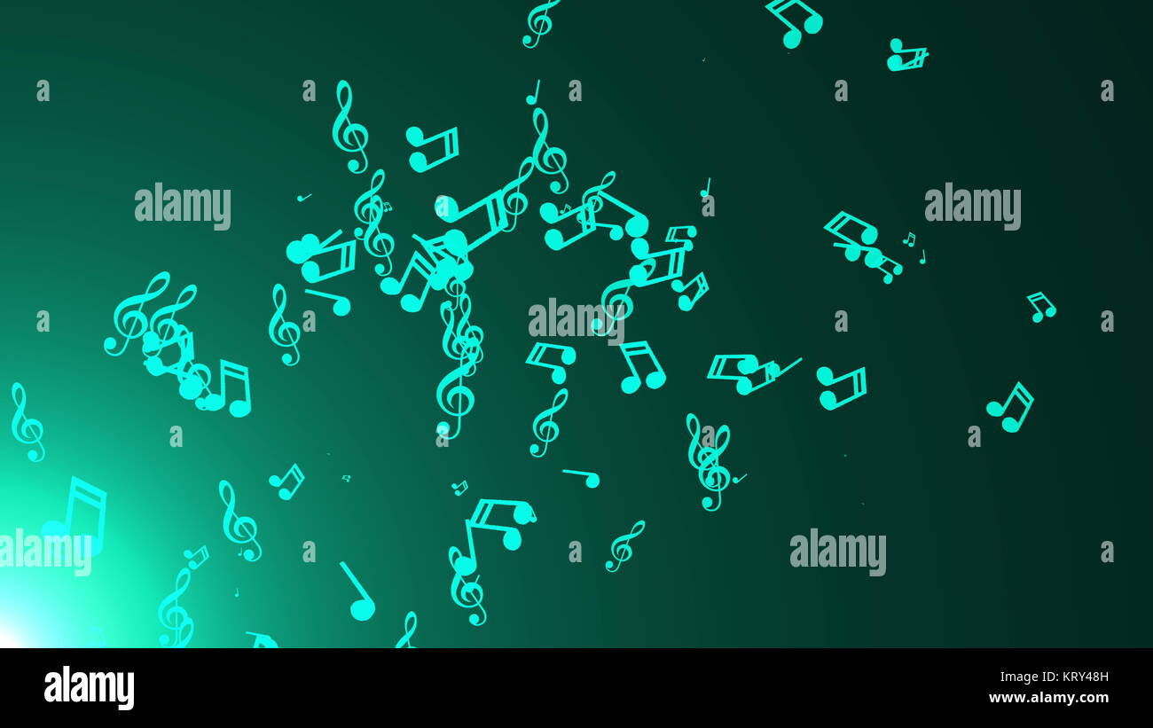 Musical notes float. Abstract background Stock Photo - Alamy