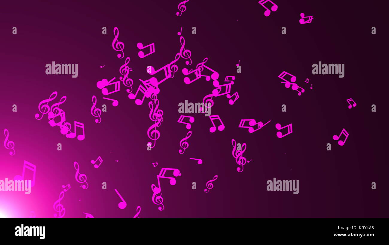 Musical notes float. Abstract background Stock Photo - Alamy