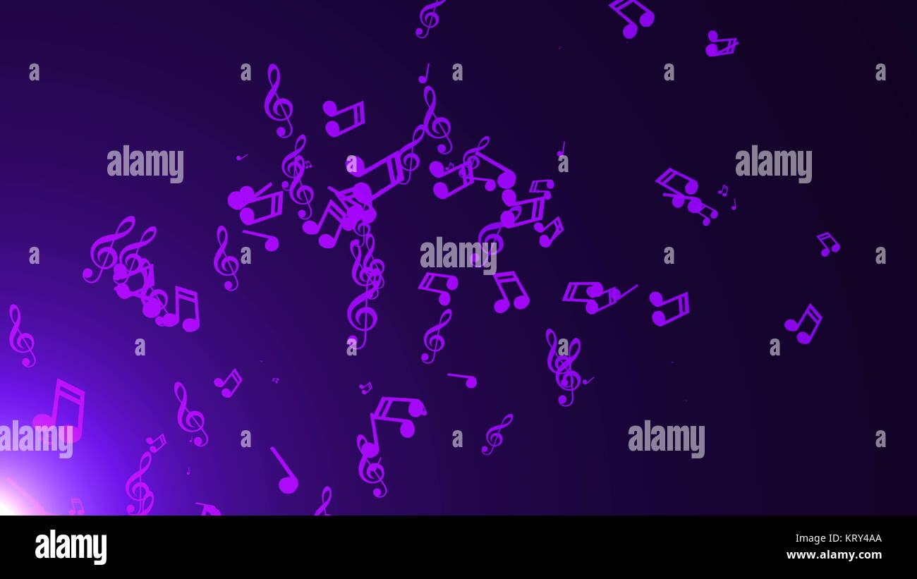 Musical notes float. Abstract background Stock Photo - Alamy