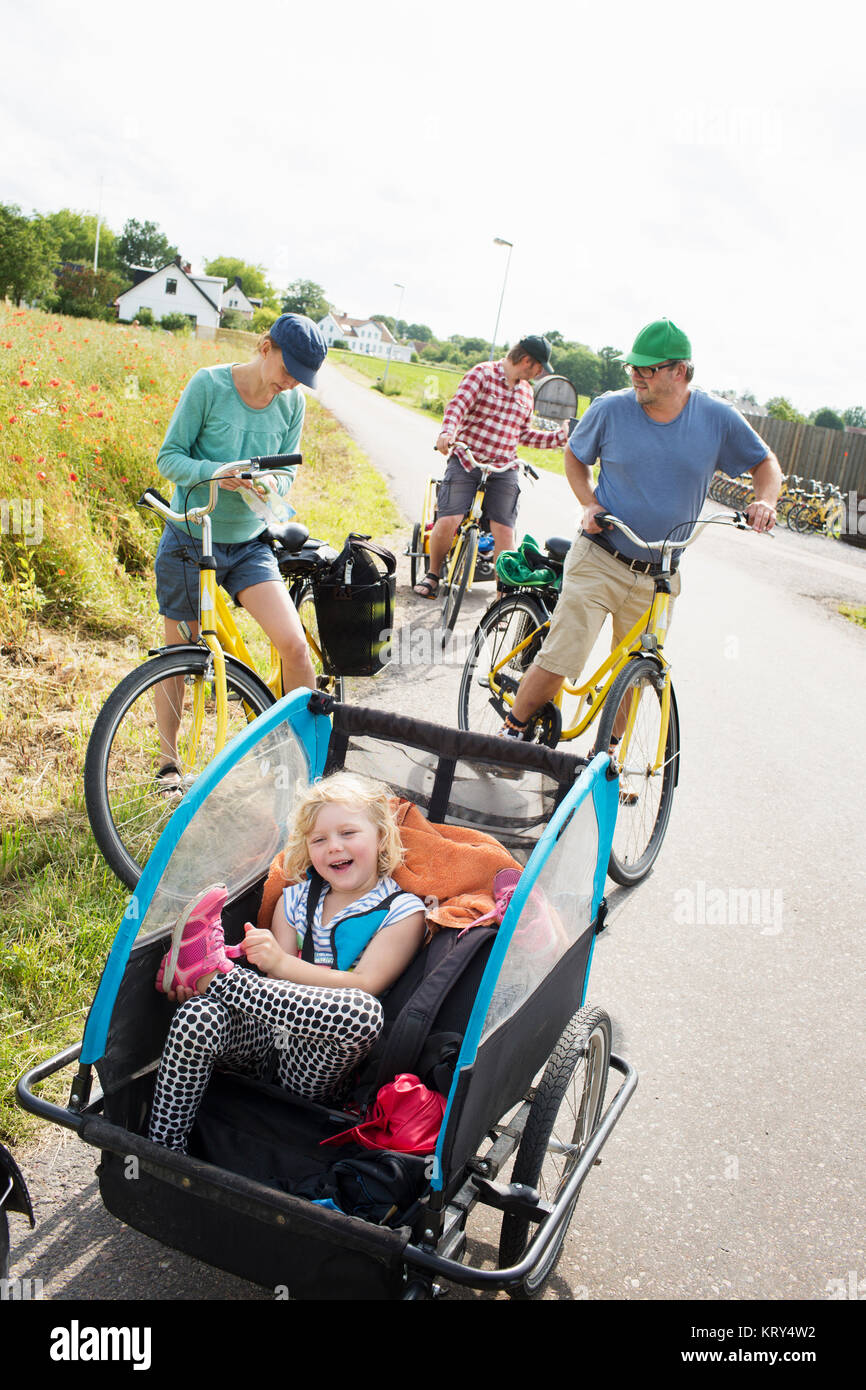 A family cycling Stock Photo - Alamy