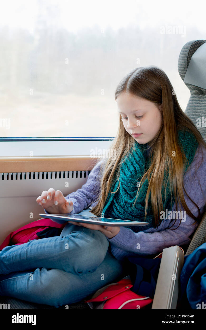 Girl on a train hi-res stock photography and images - Alamy