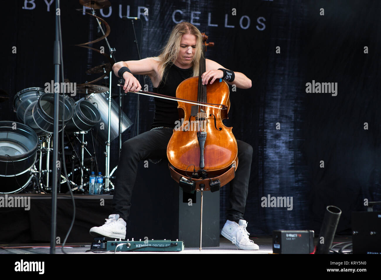 Norway, Tonsberg – July 12, 2017. The Finnish cello metal band ...
