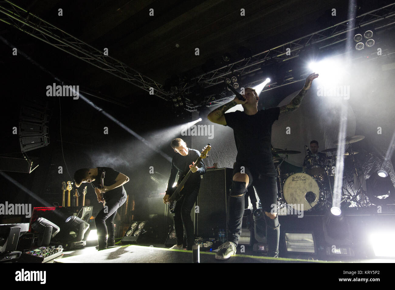 The British metalcore band Architects performs a live concert at Vulkan ...