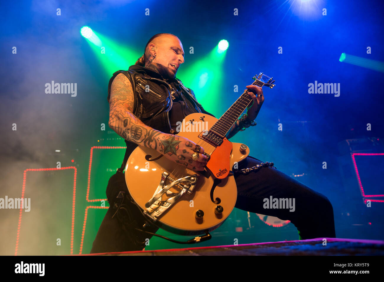 The Swedish rock band Backyard Babies performs a live concert at ...