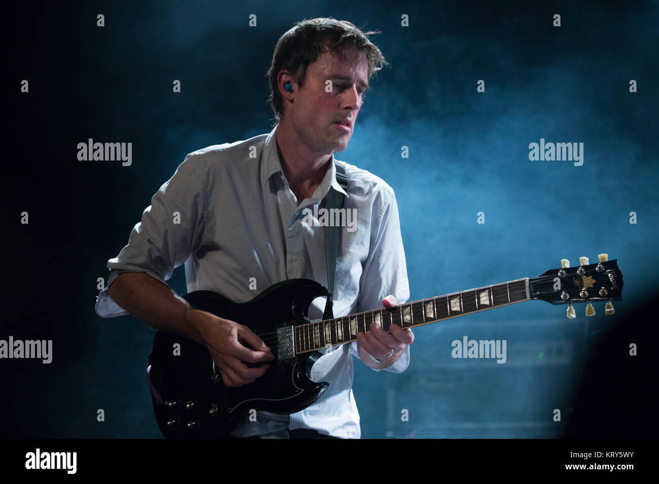 The American experimental rock band Battles performs a live concert at ...