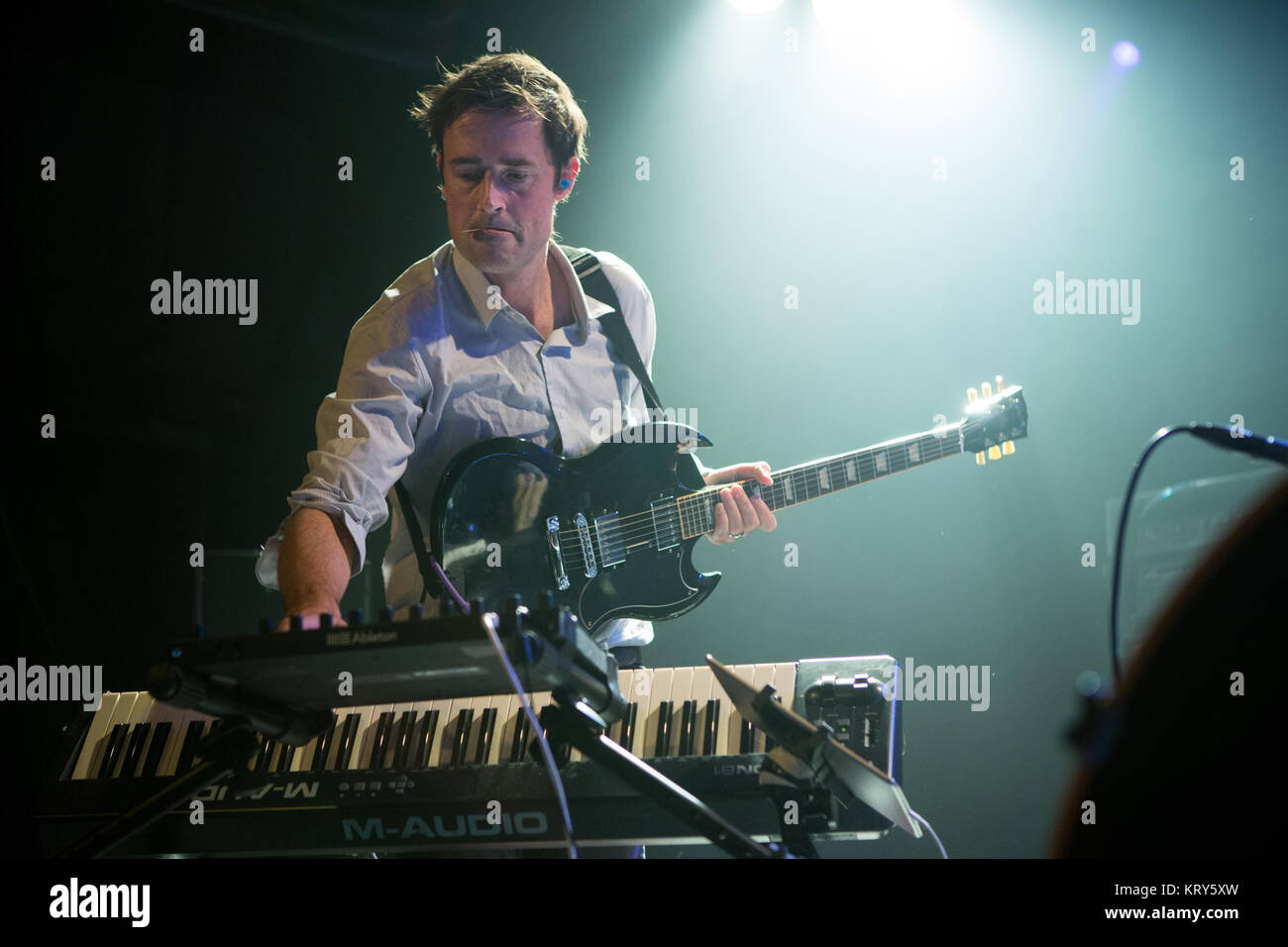 The American experimental rock band Battles performs a live concert at ...