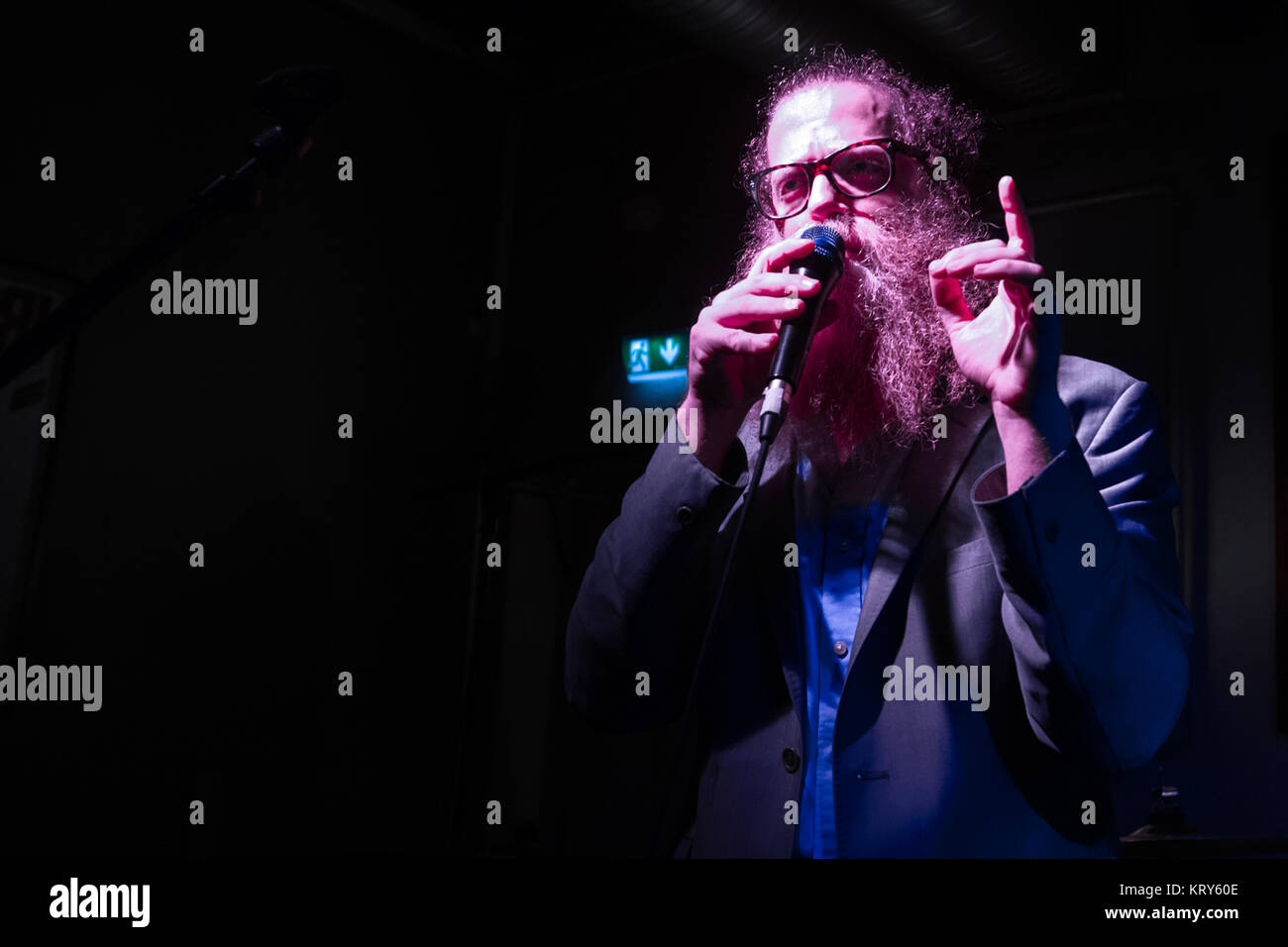 The Canadian singer, songwriter and musician Ben Caplan performs a live ...