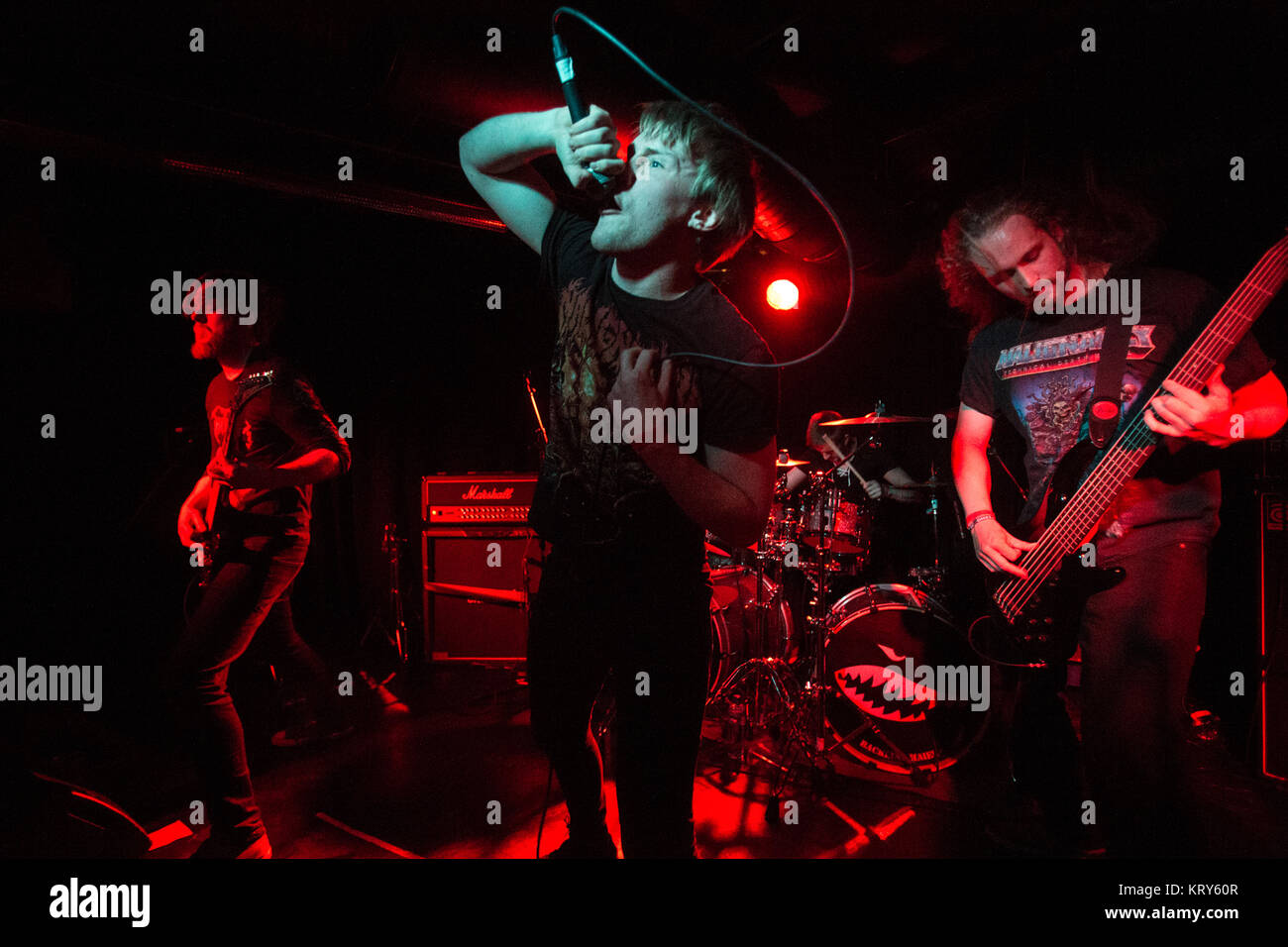 The Icelandic black metal and heavy metal band Beneath performs a live ...