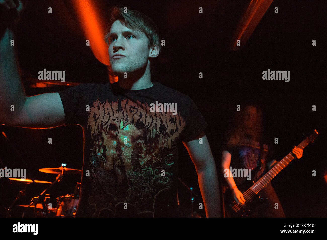 The Icelandic black metal and heavy metal band Beneath performs a live ...