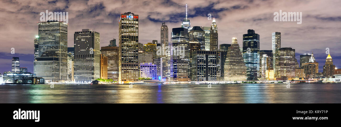 City Night Skyline Panorama