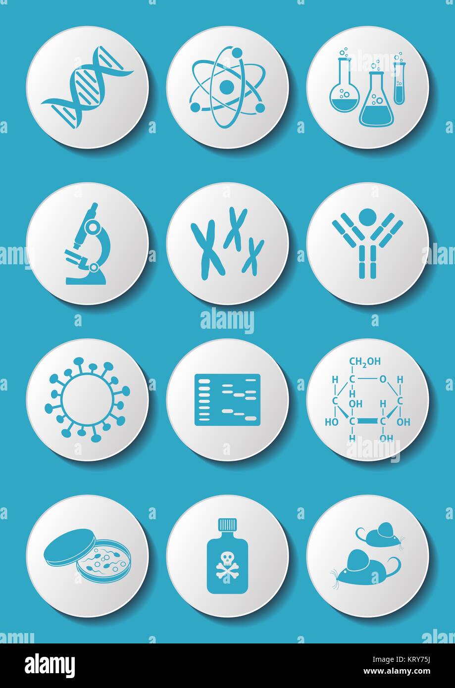 Biology science icons Stock Photo - Alamy