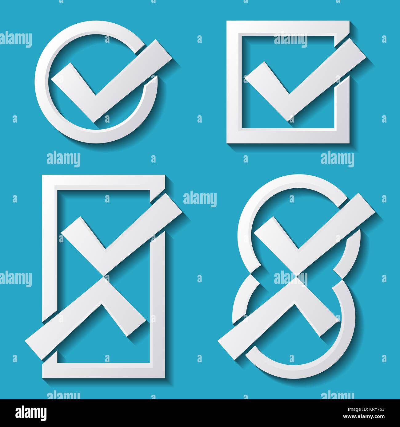 White tick icons Stock Photo - Alamy
