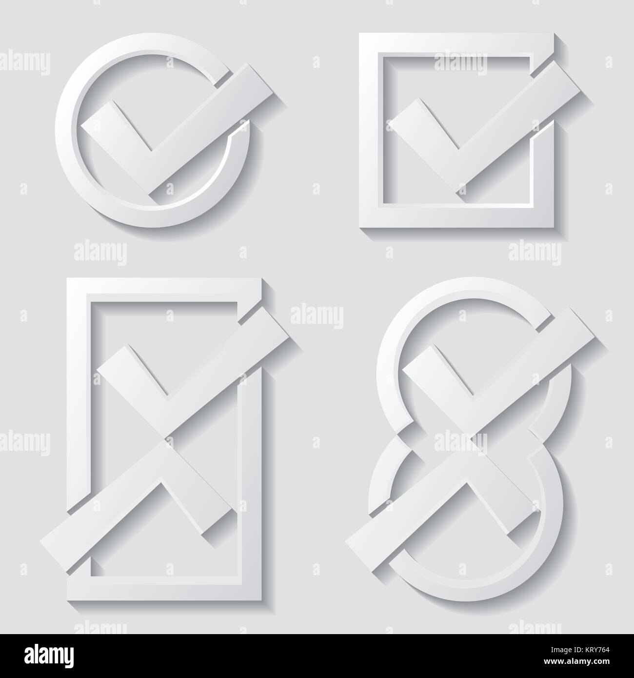 White tick icons Stock Photo - Alamy