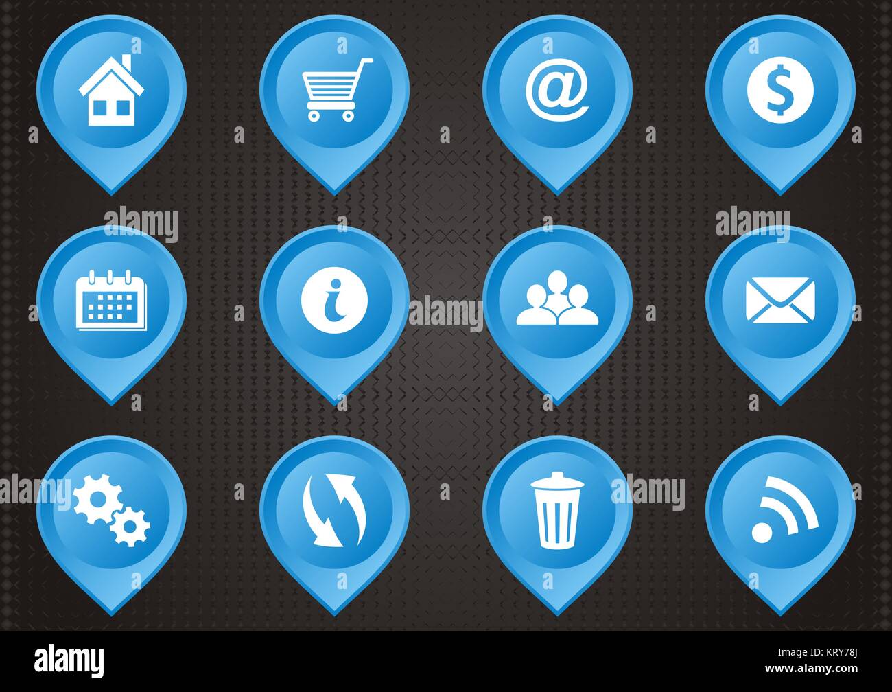 Map pointer house icon blue hi-res stock photography and images - Alamy