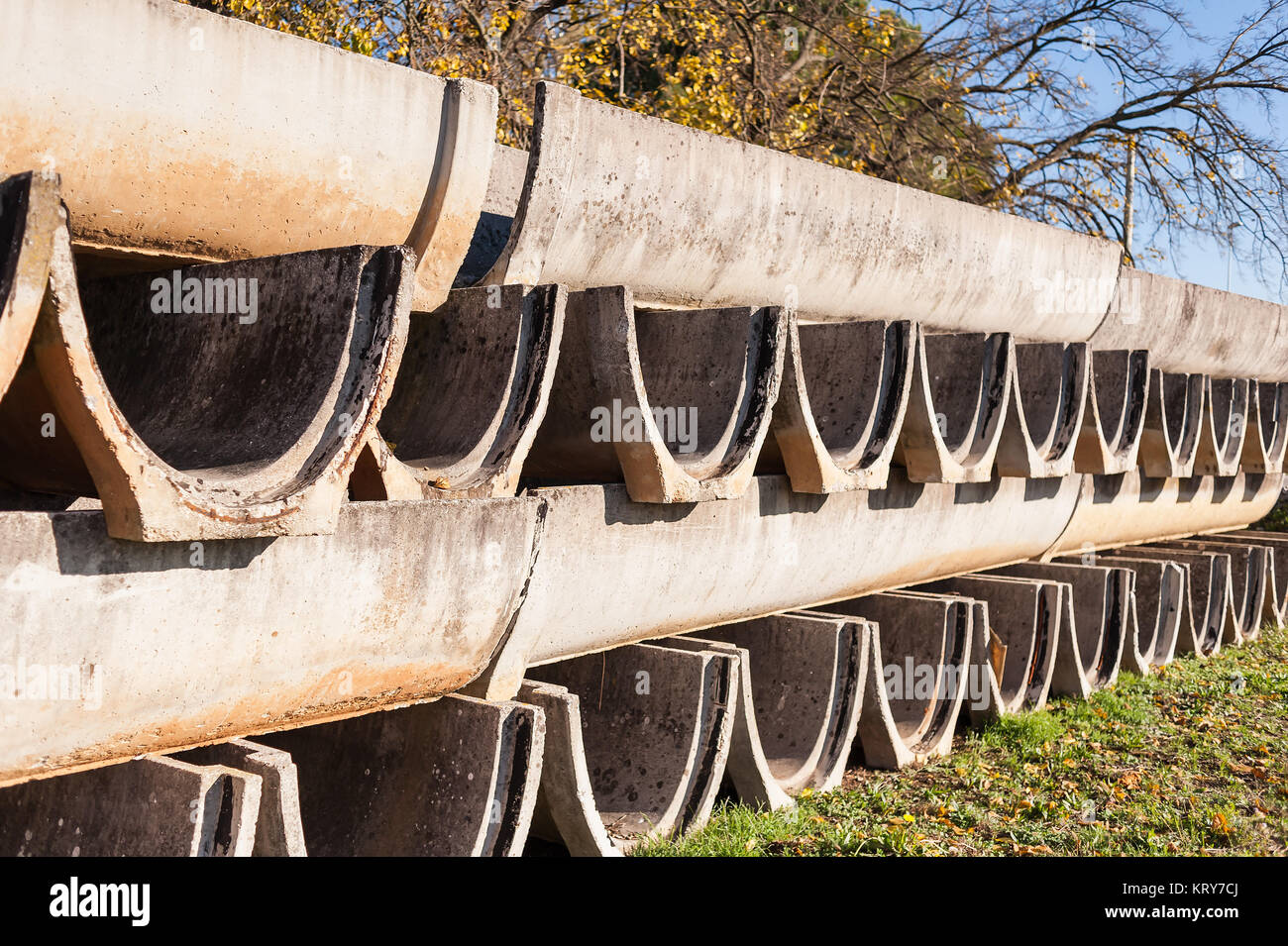 Precast concrete elements for irrigation channels to agriculture Stock ...