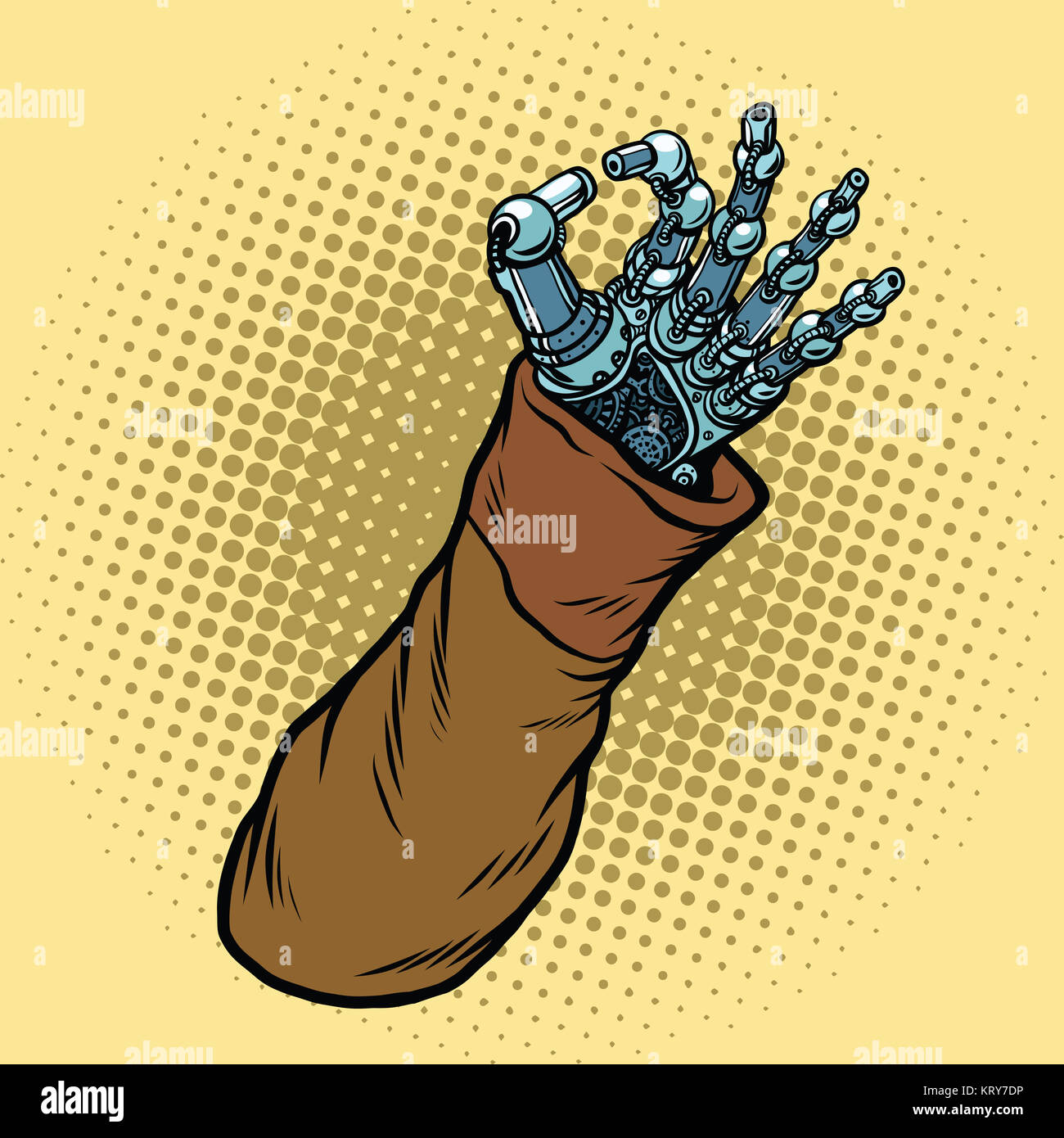 Okay hand gesture robot Stock Photo - Alamy