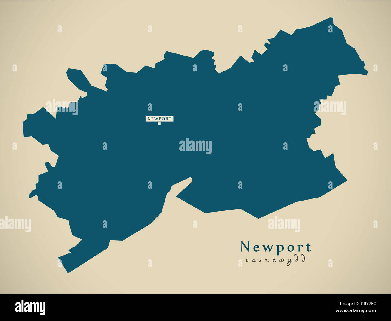 Modern Map - Newport Wales UK illustration Stock Photo - Alamy