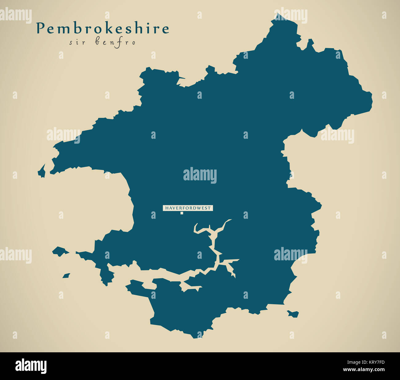 Map of pembrokeshire hi-res stock photography and images - Alamy