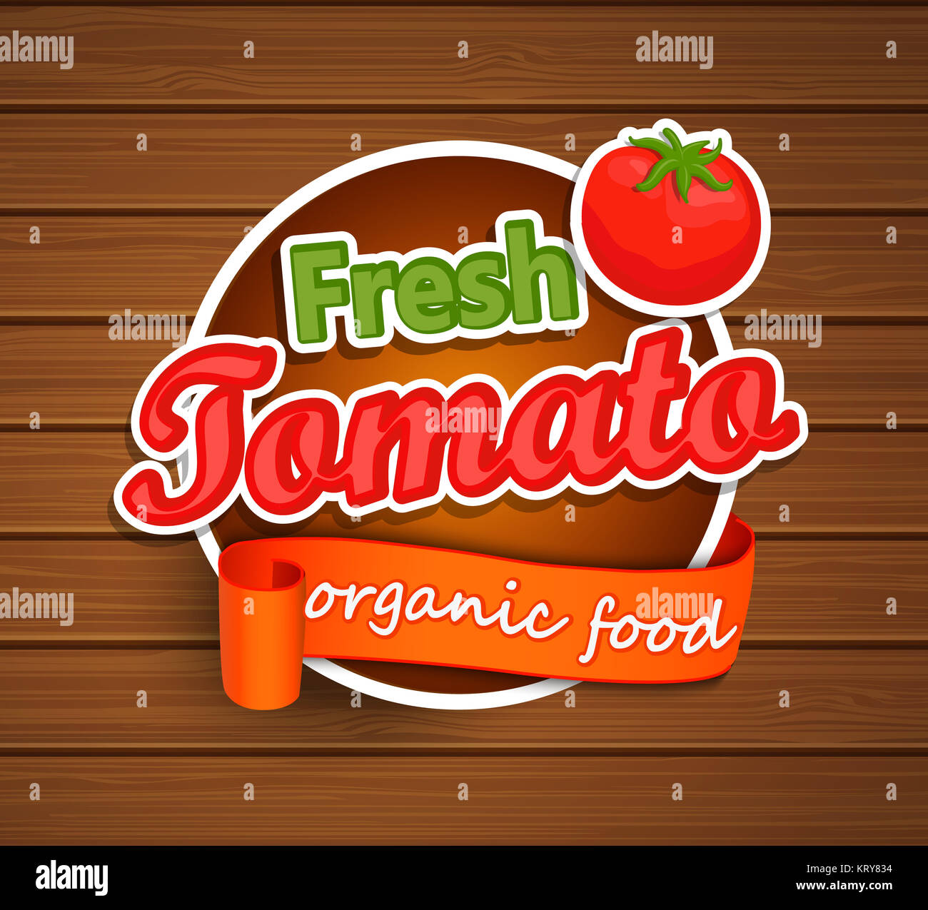 Fresh Tomato - organic food label Stock Photo - Alamy