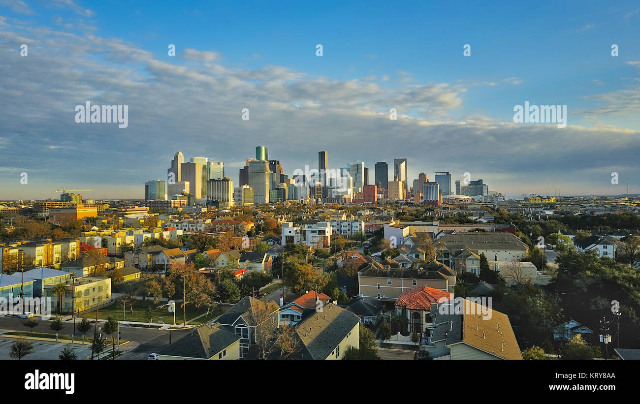 Houston Skyline during Cold Winter Early Morning Stock Photo - Alamy