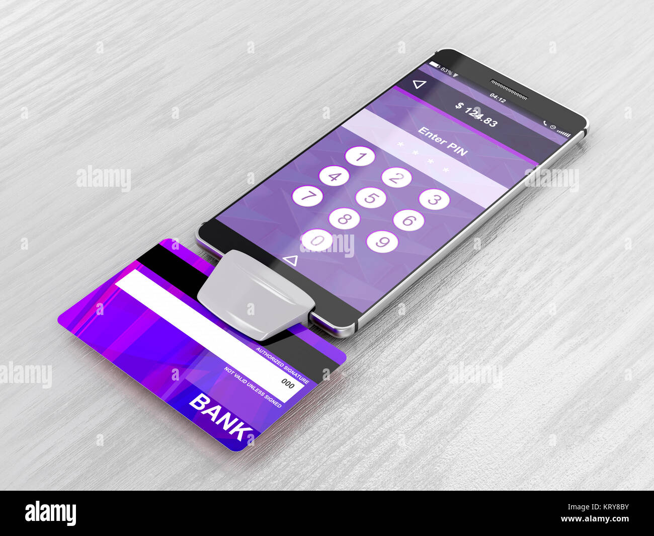 Smartphone and bank card reader Stock Photo - Alamy