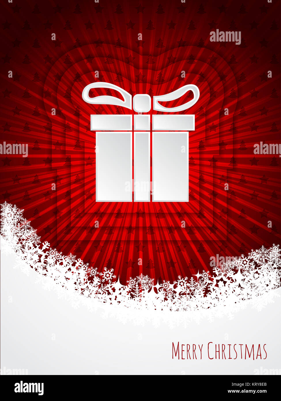 Red christmas greeting with bursting christmas giftbox Stock Photo - Alamy