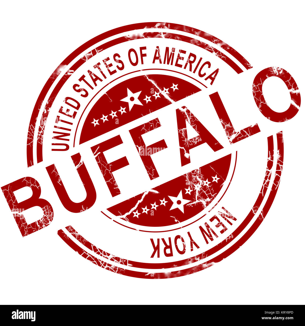 Buffalo stamp with white background Stock Photo - Alamy