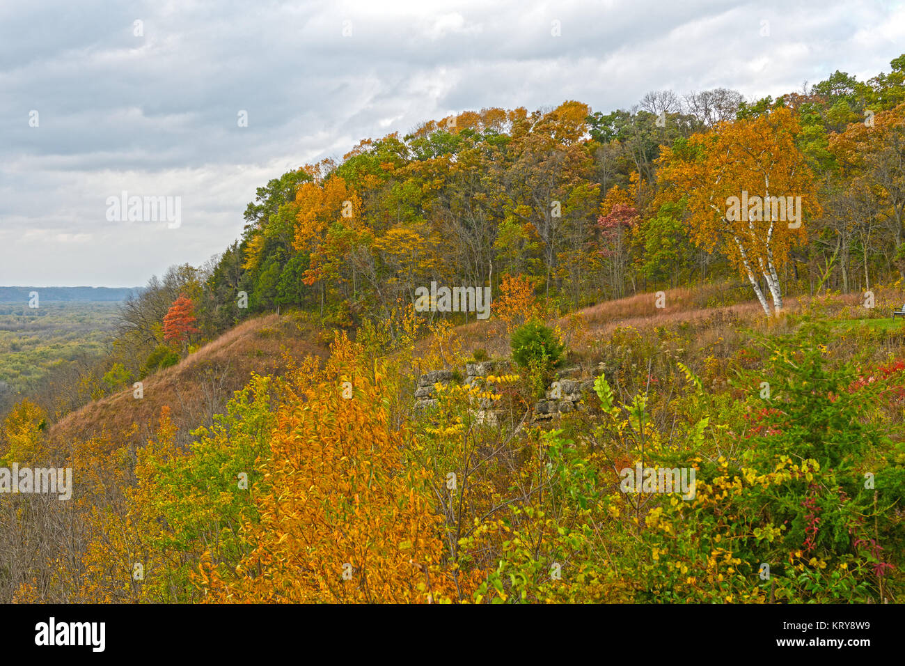 Fall Colors on a MIdwest Bluff Stock Photo - Alamy