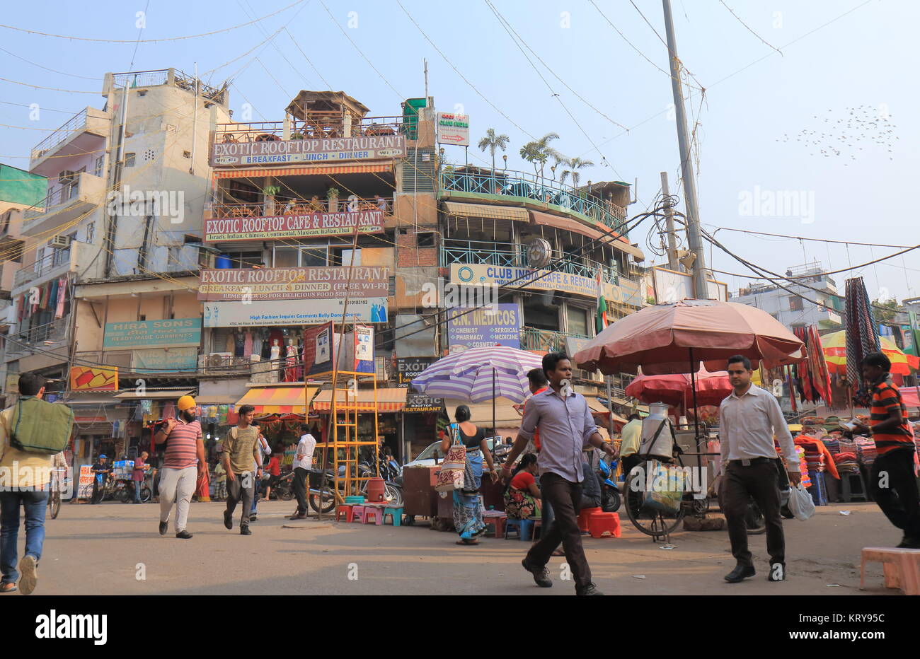 People visit Paharganj Main Bazaar market in New Delhi India Stock ...