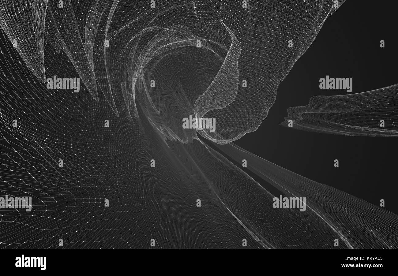 Abstract polygonal space low poly dark background, 3d rendering Stock ...