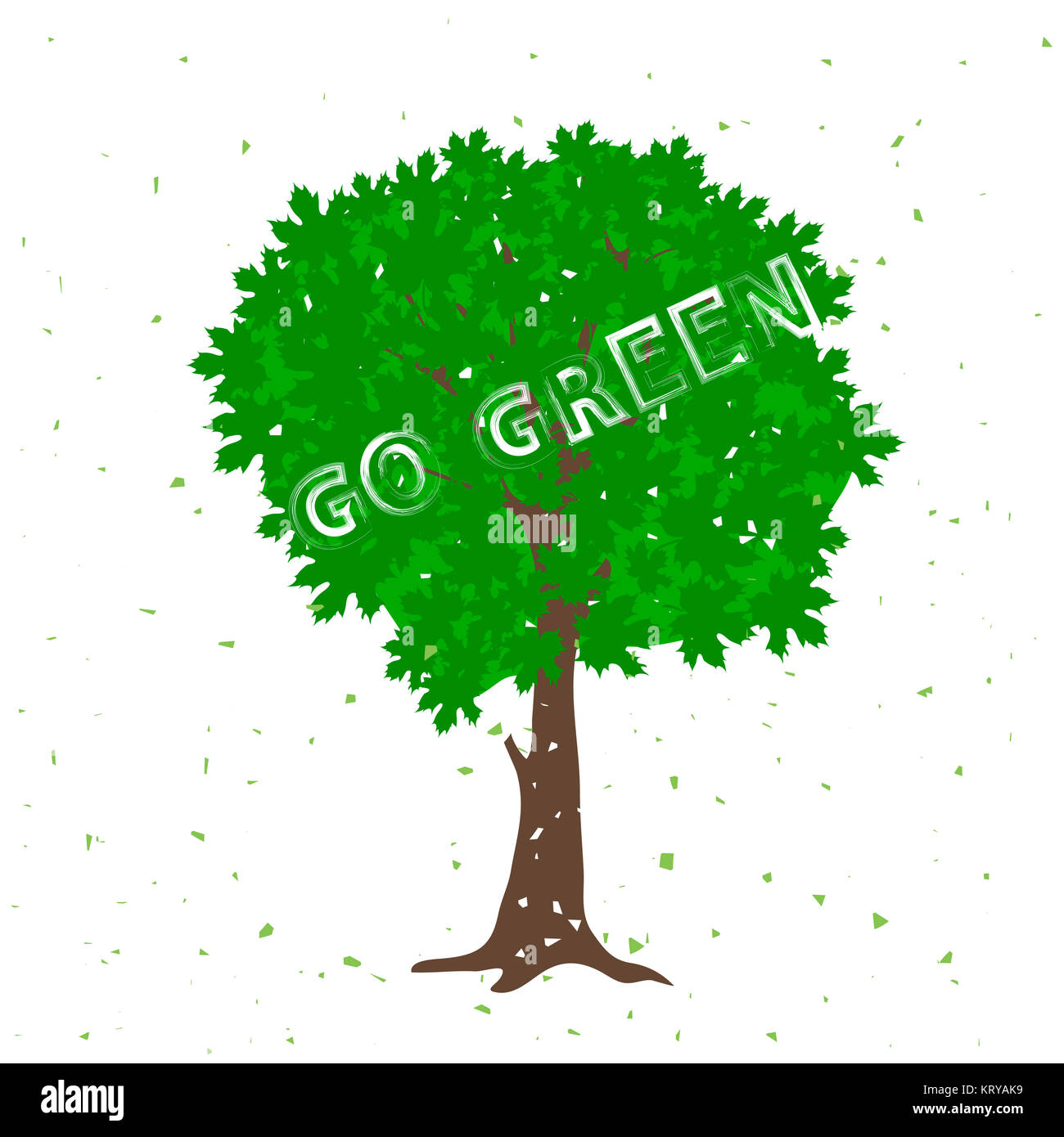 Green Tree Silhouette with Positive Quote Stock Photo - Alamy