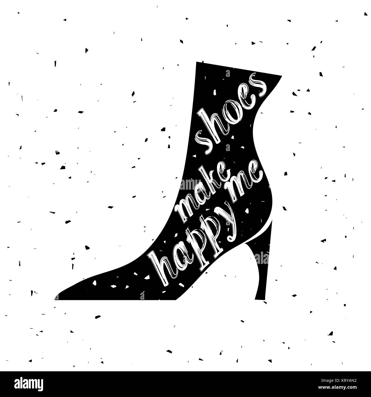Typography Shoes Design with Quote Stock Photo - Alamy