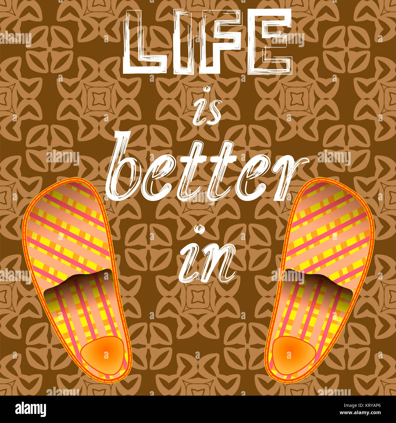 Home Slippers Poster Stock Photo - Alamy