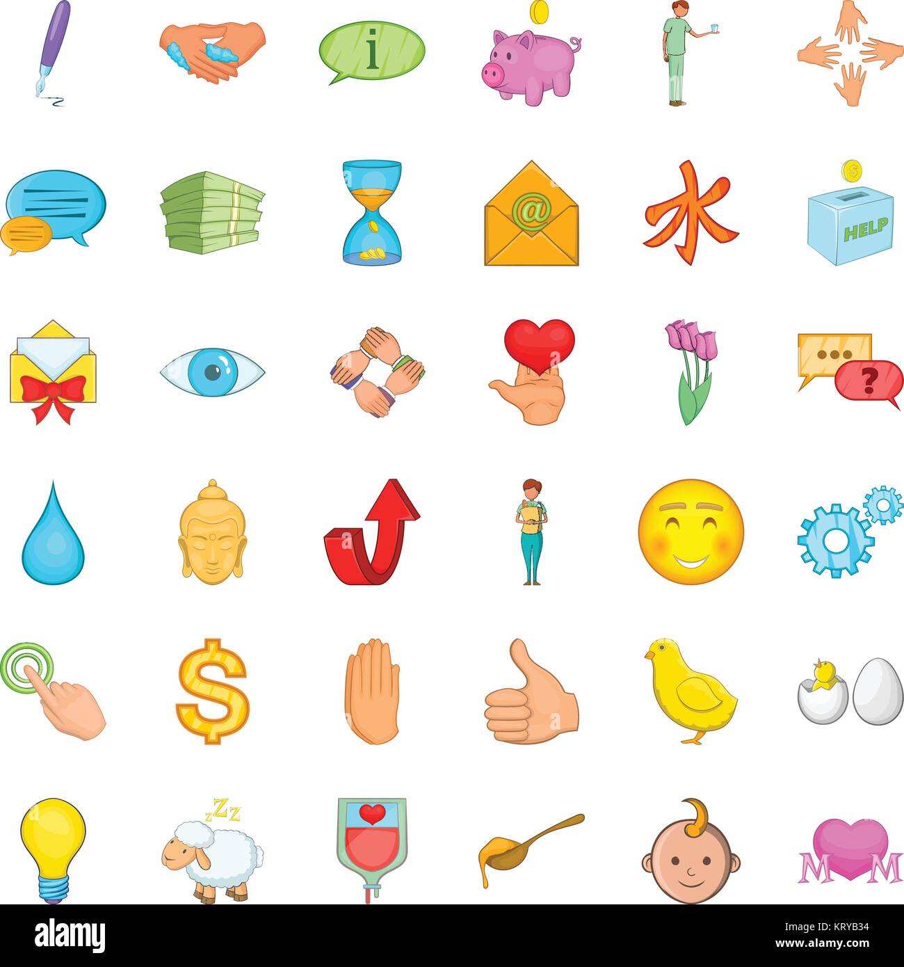 Friend icons set, cartoon style Stock Vector Image & Art - Alamy