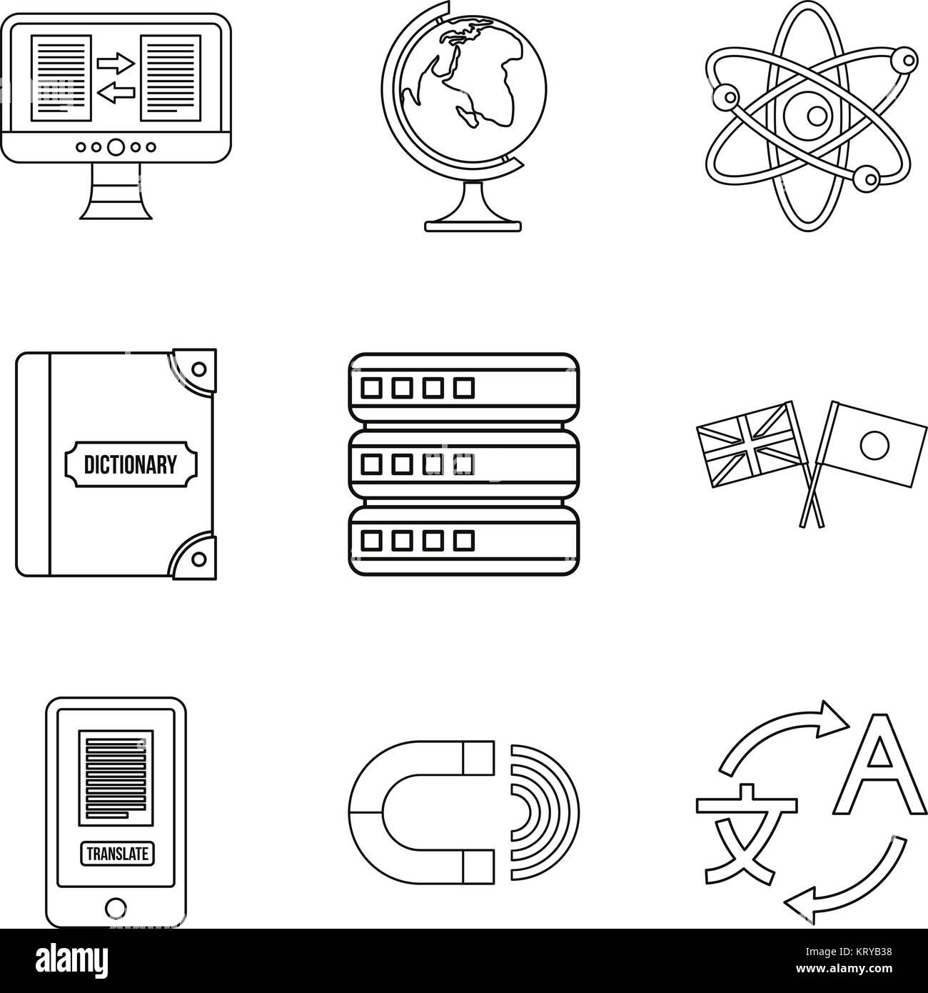 Rank icons set, outline style Stock Vector Image & Art - Alamy