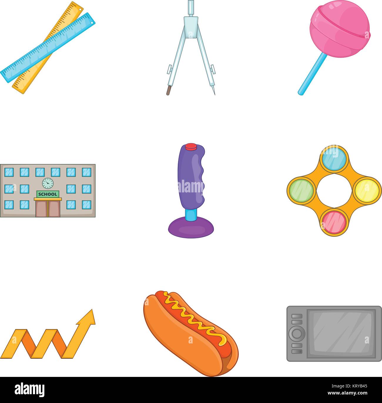 Rest for student icons set, cartoon style Stock Vector Image & Art - Alamy