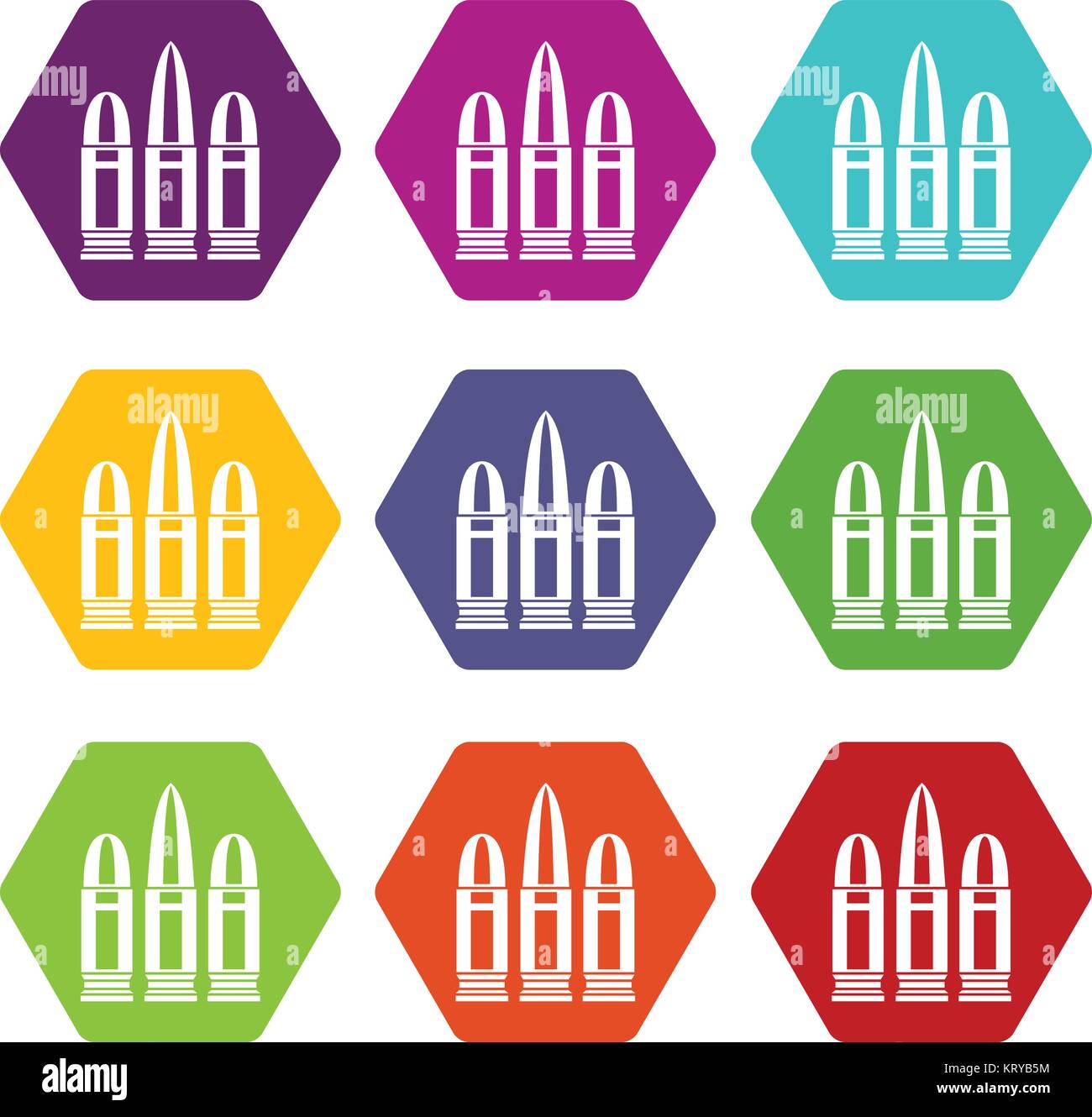 Cartridges icon set color hexahedron Stock Vector Image & Art - Alamy