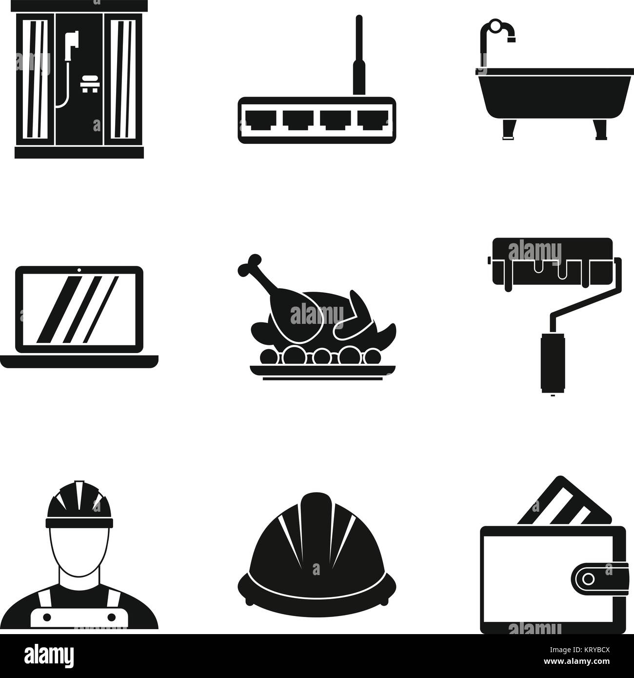 Bath repair icons set, simple style Stock Vector Image & Art - Alamy