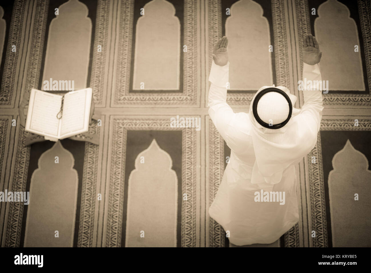 Religious muslim man praying inside the mosque Stock Photo - Alamy