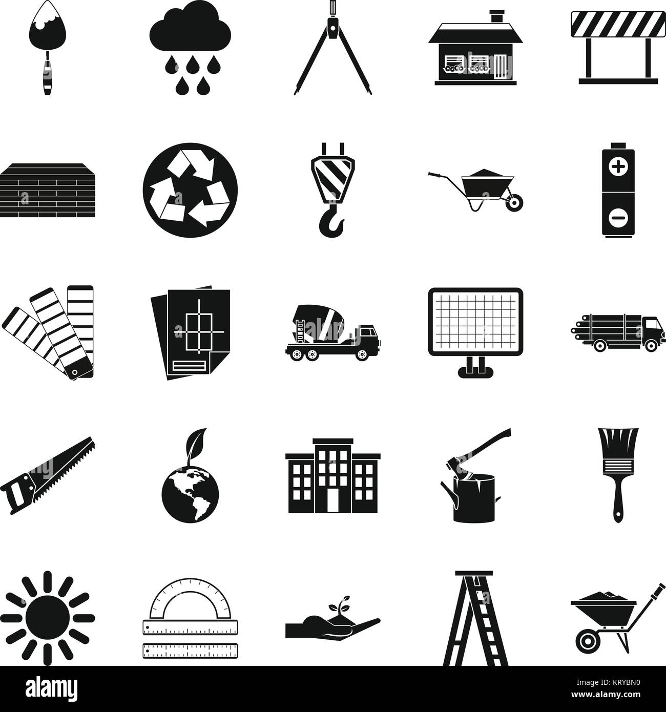Construction site icons set, simple style Stock Vector Image & Art - Alamy