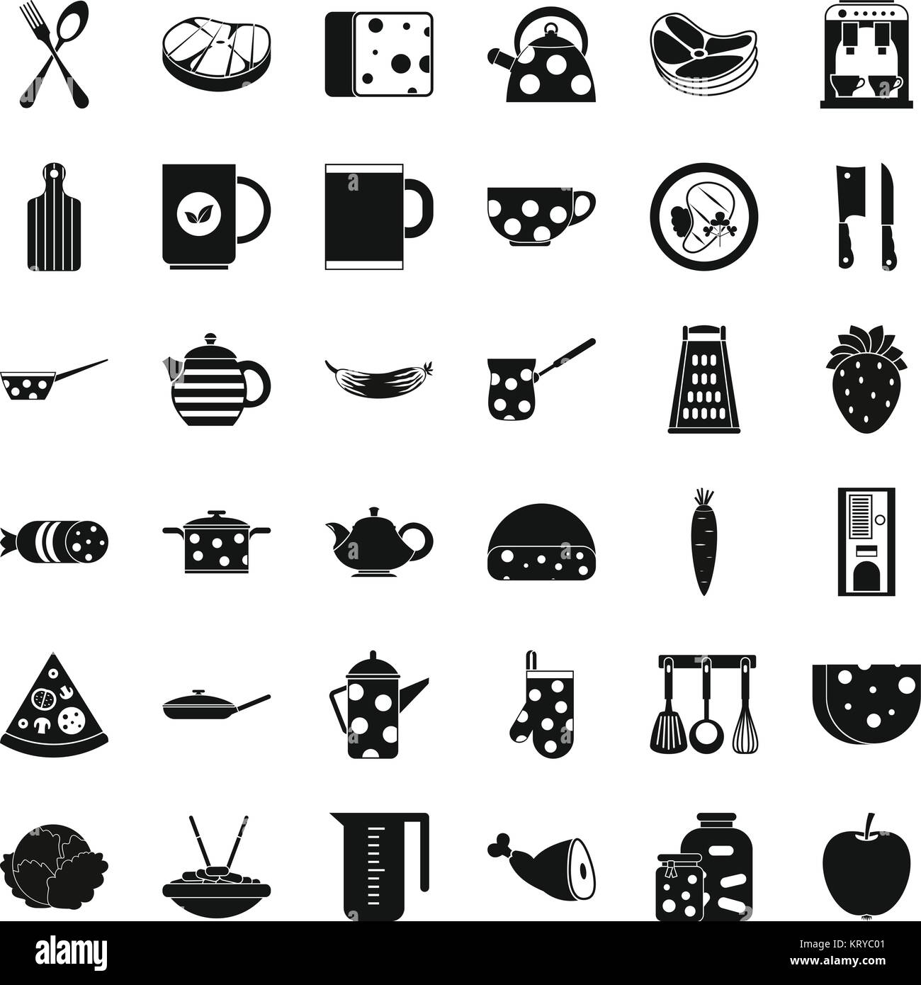 Preparation icons set, simple style Stock Vector Image & Art - Alamy