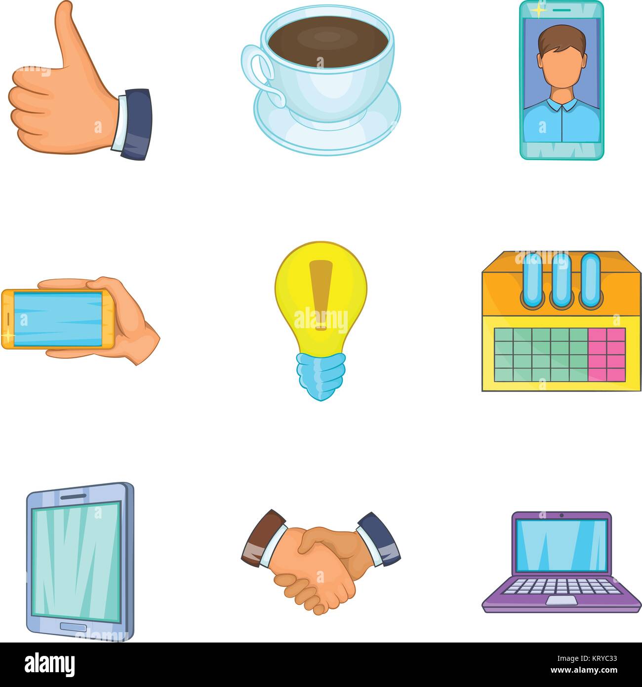 Mobile communication icons set, cartoon style Stock Vector Image & Art ...