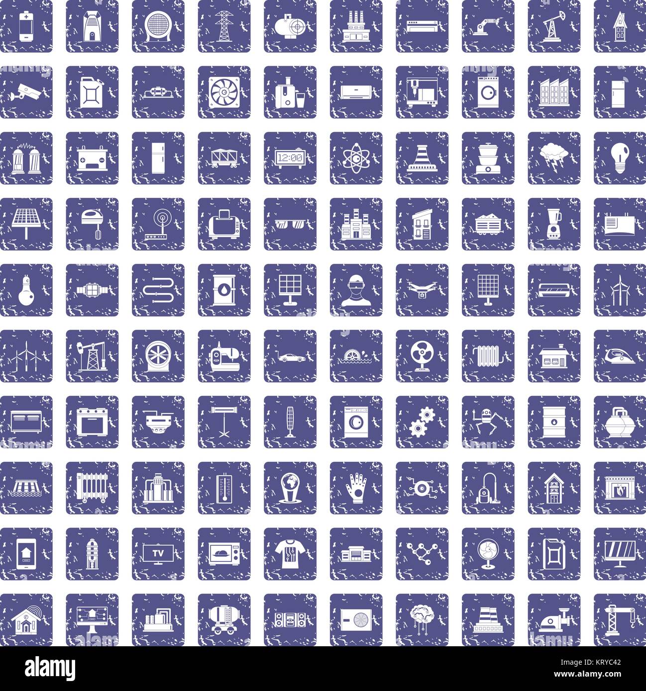 100 electrical engineering icons set grunge sapphire Stock Vector Image ...