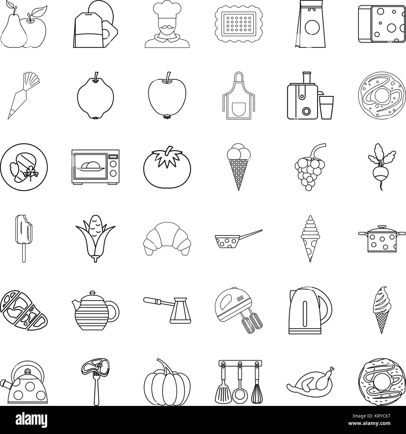 Preparation icons set, outline style Stock Vector Image & Art - Alamy