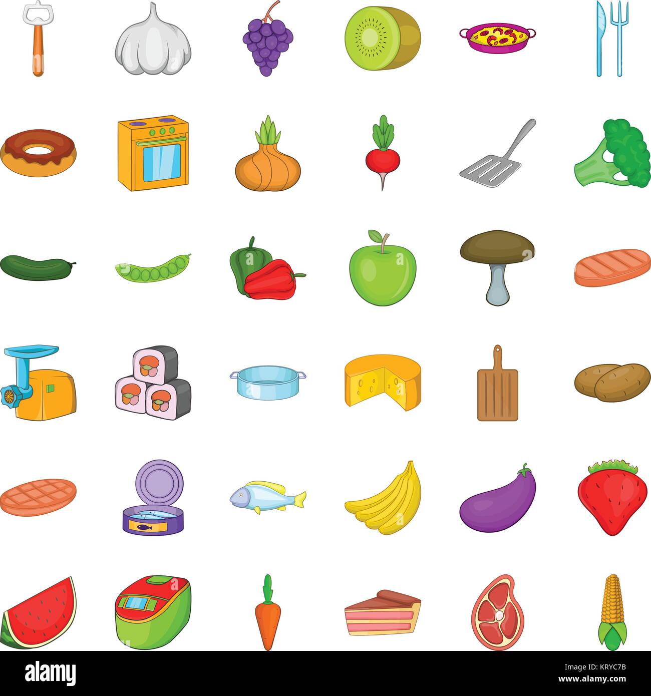 Kitchen icons set, cartoon style Stock Vector Image & Art - Alamy