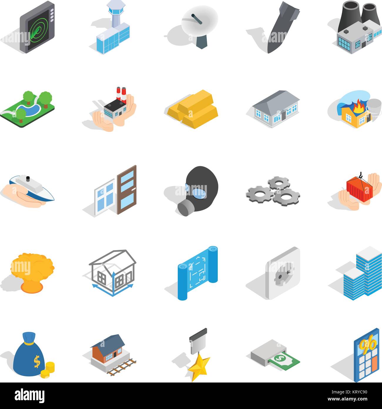 Projection icons set, isometric style Stock Vector Image & Art - Alamy