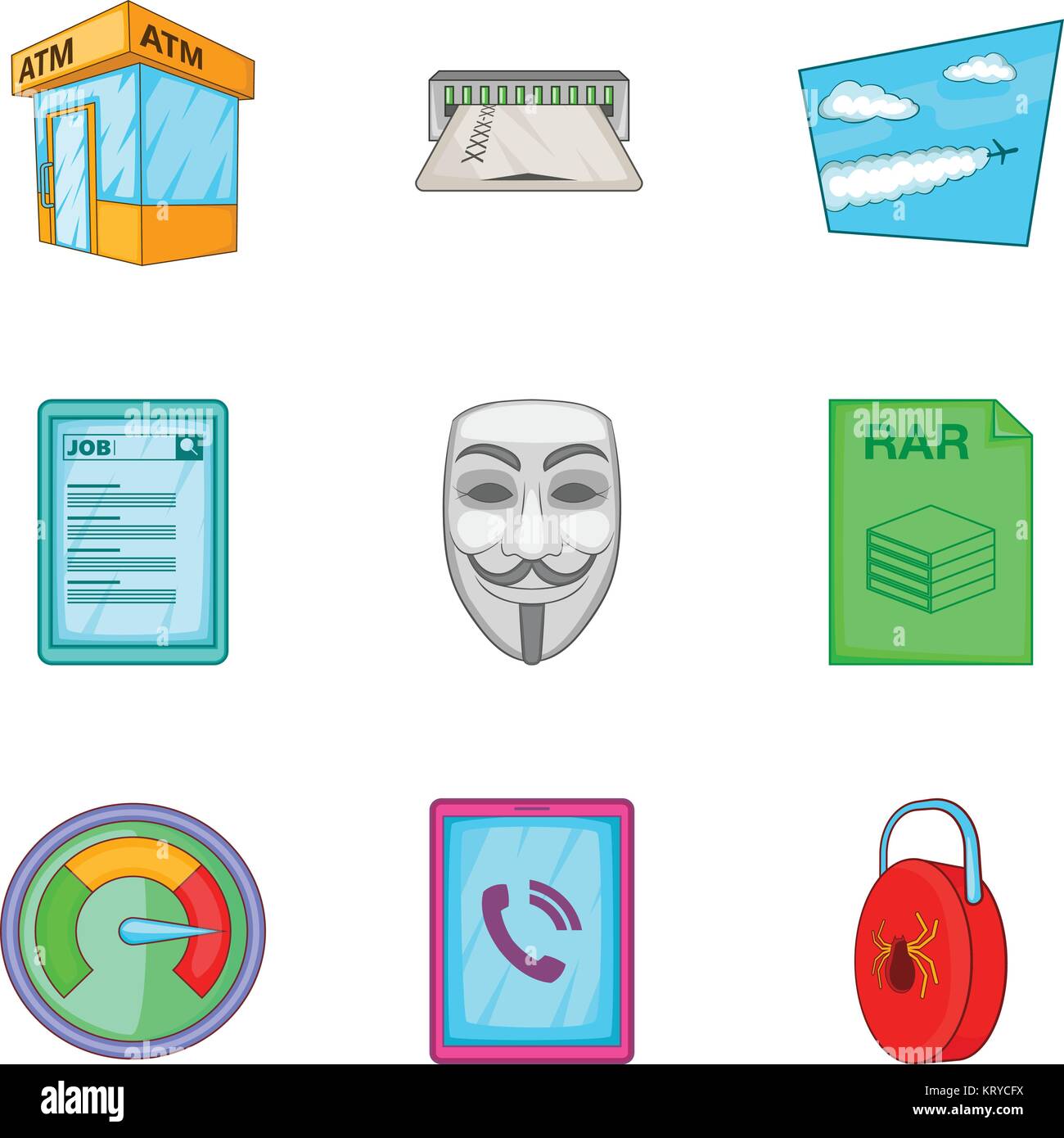Anonymous icons set, cartoon style Stock Vector Image & Art - Alamy