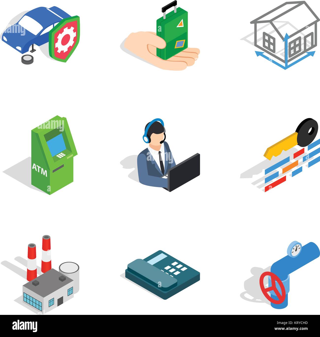 Concern icons set, isometric style Stock Vector Image & Art - Alamy
