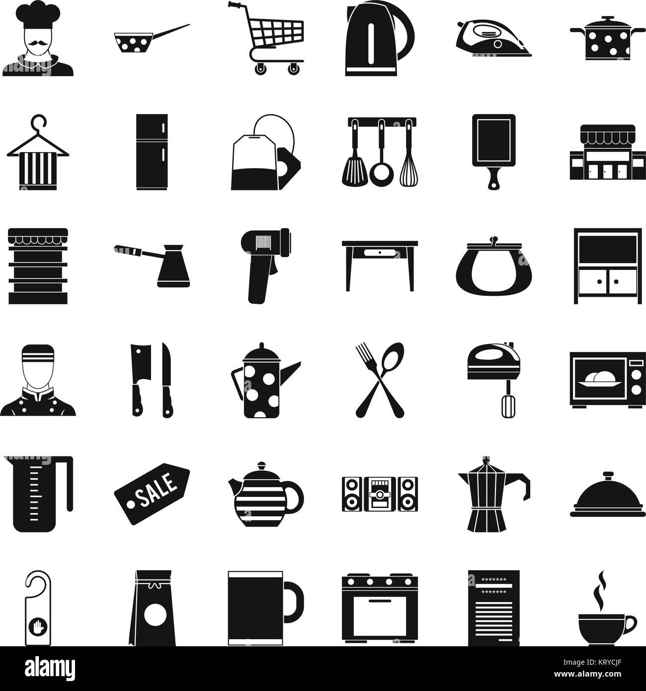 Cafe icons set, simple style Stock Vector Image & Art - Alamy
