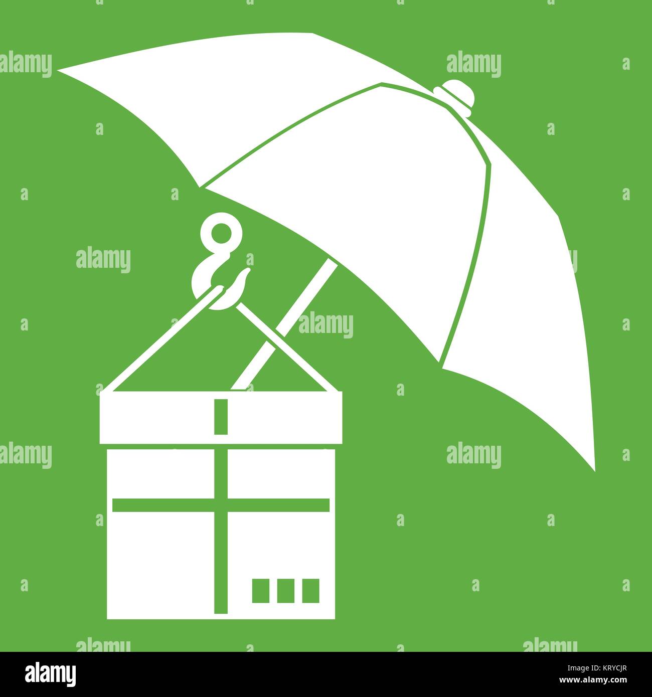 Umbrella and a cardboard box icon green Stock Vector Image & Art - Alamy
